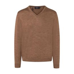 Strickpullover Maerz Muenchen "Maerz Muenchen 490400 Strickpullover Herren Bekleidung", Herren, Gr. 48, braun, 100% Wolle, V-Ausschnitt, Pullover Strickpullover