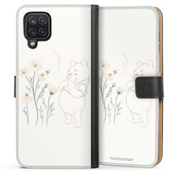 DeinDesign Galaxy A12 Handy Klapph&uuml;lle Handyh&uuml;lle aus Kunst Leder schwarz Flip Case Disney Bee Winnie The Pooh Sideflip mit langer Lasche