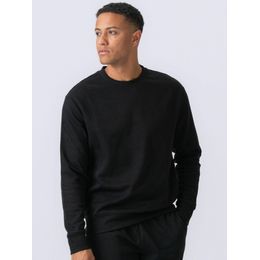 Rundhalspullover TEESHOPPEN "TEESHOPPEN Pullover Essential Crewneck", Herren, Gr. L, schwarz, Obermaterial: 60% Baumwolle, 40% Polyester, Pullover Rundhalspullover