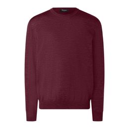 Strickpullover Maerz Muenchen "Maerz Muenchen 490500 Strickpullover Herren Bekleidung", Herren, Gr. 48, bordeaux, 100% Wolle, Rundhals, Pullover Strickpullover