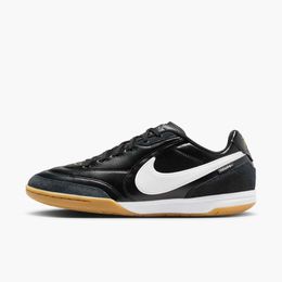 Fu&szlig;ballschuh Nike "TIEMPO STREETGATO", Herren, Gr. 42,5, schwarz, wei&szlig;, Leder, Synthetik, Schuhe Fu&szlig;ballschuh, f&uuml;r Hart- und Hallenpl&auml;tze sowie Stra&szlig;e, mit Gummilaufsohle