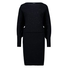 Strickkleid Zero "Damen mit Pailletten", Damen, Gr. 38, Normalgr&ouml;&szlig;en, schwarz beauty, Strick, Obermaterial: 42% Viskose, 18% Polyamid, 40% Polyester. F&uuml;llung:, Strukturmuster, festlich, figurbetont kurz, U-Boot-Ausschnitt, weit elastischer Bund krempelbar, Kleider Strickkleid, Pailletten