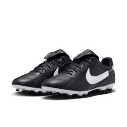 Fu&szlig;ballschuh Nike "THE Nike PREMIER III FG", Herren, Gr. 42, schwarz, wei&szlig;, Leder, Synthetik, Schuhe Fu&szlig;ballschuh, Au&szlig;ensohle f&uuml;r Rasenpl&auml;tze und f&uuml;r feste B&ouml;den