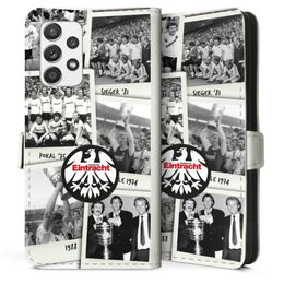 DeinDesign Galaxy A52s 5G Handy Klapph&uuml;lle Handyh&uuml;lle aus Kunst Leder wei&szlig; Flip Case Retro Official Licensed Product Eintracht Frankfurt Sideflip mit Lasche