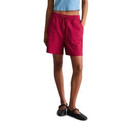 Marc O'Polo Shorts MARC O'POLO DENIM "aus Leinen-Baumwolle-Mix", Damen, Gr. L, Normalgr&ouml;&szlig;en, vivid cherry, Obermaterial: 56% Leinen, 44% Baumwolle, unifarben, regular fit kurz, Hosen Shorts