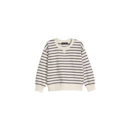 Marc O'Polo Sweatshirt MARC O'POLO "aus Bio-Baumwolle", Jungen, Gr. 104/110, wei&szlig; cotton, Obermaterial: 100% Baumwolle, gestreift, regular fit, elastischer Bund, Sweatshirts Sweatshirt