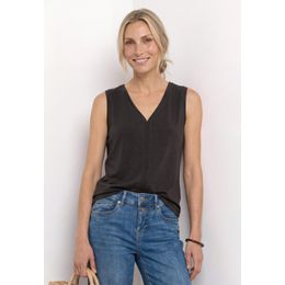 Tr&auml;gertop Street One, Damen, Gr. 34, espresso braun, Stoff, 94% Viskose, 6% Elasthan, unifarben, comfort fit normal, V-Ausschnitt, Rippb&uuml;ndchen, Tops Tr&auml;gertop, mit V-Ausschnitt