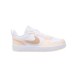 Sneaker Nike Sportswear "COURT BOROUGH LOW BBALL (GS)", M&auml;dchen, Gr. 35,5, wei&szlig;, shimmer, chalk, wei&szlig;, Synthetik, Schuhe Sneaker, Design auf den Spuren des Air Force 1, f&uuml;r Kinder & Jugendliche