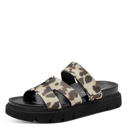 Pantolette Tamaris, Damen, Gr. 36, animal druck, Lederimitat, Schuhe Pantolette, Schlupfschuh, Sommerschuh mit modischer Plateausohle