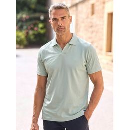 Poloshirt Lerros "Modernes Poloshirt mit Jaquard-Muster und knopflosem Kragen", Herren, Gr. L, bay gr&uuml;n, 100% Baumwolle, ohne Ausschnitt, Shirts