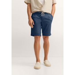 Bermudas Bugatti "Soft touch", Herren, Gr. 48, Normalgr&ouml;&szlig;en, 350, blau, 98% Baumwolle, 2% Elasthan, unifarben, normal, Hosen Bermudas, mit Kordelzug