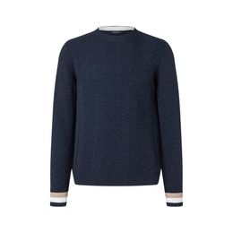 Strickpullover Maerz Muenchen "Maerz Muenchen 461601 Strickpullover Herren Bekleidung", Herren, Gr. 58, blau, 100% Schurwolle, Rundhals, Pullover Strickpullover
