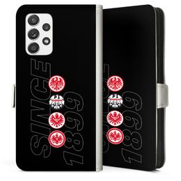 DeinDesign Galaxy A52s 5G Handy Klapph&uuml;lle Handyh&uuml;lle aus Kunst Leder wei&szlig; Flip Case Eagle Logo Eintracht Frankfurt Sideflip mit Lasche