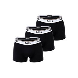 Boxershorts BOSS "Boxershort Trunk 3P Power 3er Pack", Herren, Gr. L, schwarz (schwarz, wei&szlig;), Obermaterial: 95% Baumwolle CO. 5% Elasthan EL., Unterhosen