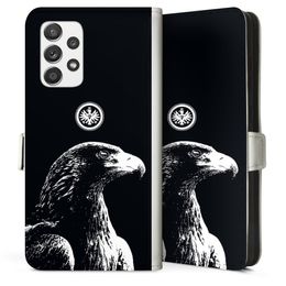 DeinDesign Galaxy A52s 5G Handy Klapph&uuml;lle Handyh&uuml;lle aus Kunst Leder wei&szlig; Flip Case Attila Official Licensed Product Eintracht Frankfurt Sideflip mit Lasche