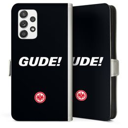 DeinDesign Galaxy A52s 5G Handy Klapph&uuml;lle Handyh&uuml;lle aus Kunst Leder wei&szlig; Flip Case Bundesliga Eintracht Frankfurt Official Licensed Product Sideflip mit Lasche