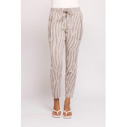 7/8-Hose Zhrill "CHIARA CASUAL", Damen, Gr. XL, N-Gr, gr&uuml;n, Web, Obermaterial: 72% Polyester, 26% Viskose, 2% Elasthan, bedruckt, slim fit kn&ouml;chelfrei, Hosen 7/8-Hose, Slim Fit, Zebra-Muster