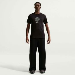 T-Shirt Nike "PSG M NK CREST TEE", Herren, Gr. XL, schwarz, Obermaterial: 100% Baumwolle, normal, Rundhals, Shirts T-Shirt, sportlicher Look, Kurzarm, Rundhalsausschnitt, ohne Verschluss