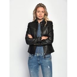 Lederjacke Maze "31Ryana", Damen, Gr. L, schwarz, Obermaterial: 100% Lammleder. Futter: 100% Baumwolle. &Auml;rmelfutter: 100% Polyester, Jacken