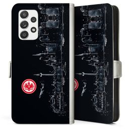 DeinDesign Galaxy A52s 5G Handy Klapph&uuml;lle Handyh&uuml;lle aus Kunst Leder wei&szlig; Flip Case Skyline Eintracht Frankfurt Sge Sideflip mit Lasche