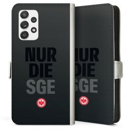 DeinDesign Galaxy A52s 5G Handy Klapph&uuml;lle Handyh&uuml;lle aus Kunst Leder wei&szlig; Flip Case Eintracht Frankfurt Sge Official Licensed Product Sideflip mit Lasche