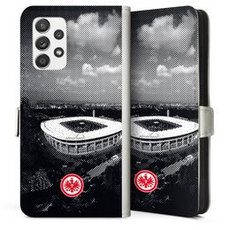 DeinDesign Galaxy A52s 5G Handy Klapph&uuml;lle Handyh&uuml;lle aus Kunst Leder wei&szlig; Flip Case Eintracht Frankfurt Sge Stadium Sideflip mit Lasche