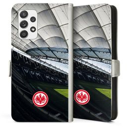 DeinDesign Galaxy A52s 5G Handy Klapph&uuml;lle Handyh&uuml;lle aus Kunst Leder wei&szlig; Flip Case Eintracht Frankfurt Stadium Official Licensed Product Sideflip mit Lasche