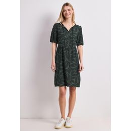 Midikleid Street One, Damen, Gr. 36, EURO-Gr&ouml;&szlig;en, deep bound gr&uuml;n, Stoff, 80% Viskose, 20% Nylon, gemustert, normal normal, Rundhals, elastischer Bund, Kleider Midikleid, im Tunika-Style