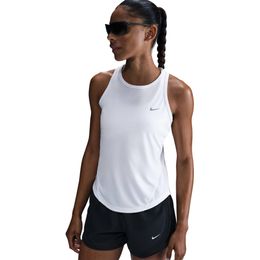 Lauftop Nike "W NK TEMPO DF TANK", Damen, Gr. L, wei&szlig; (wei&szlig;, reflect), Obermaterial: 100% Polyester, normal, Rundhals, Tops, enger Schnitt, f&uuml;r Laufen, mit gro&szlig;en Mesh-Eins&auml;tzen, atmungsaktiv