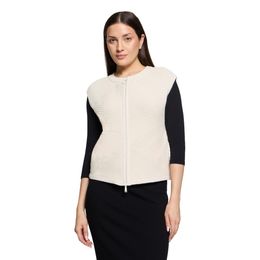 Strickjacke Betty Barclay "Damen ohne Arm", Damen, Gr. 36, beige, Strick, Obermaterial: 60% Baumwolle, 40% Polyacryl, l&auml;ssig geschnitten normal, Rundhals, Strickjacken Strickjacke