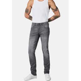 Slim-fit-Jeans PEAK TIME "Mailand", Herren, Gr. 30, L&auml;nge 32, grau (hellgrau), Denim/Jeans, Material: 87% Baumwolle, 11% Polyester, 2% Elasthan, Basic, slim fit lang, Jeans Slim-fit-Jeans, Herren Jeans mit super hohem Stretch-Anteil