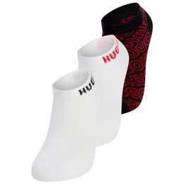 Kurzsocken HUGO UNDERWEAR "3P AS LOGO AOP CC", Herren, Gr. 39-42, schwarz-wei&szlig; (open miscellaneous 960), Baumwollmischung, elastisch, Socken