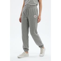 Jogginghose Converse "CHUCK PATCH JOGGER", Damen, Gr. M, N-Gr, vintage grau heather, Obermaterial: 80% Baumwolle, 20% Polyester, Hosen Jogginghose, sportlicher Stil, f&uuml;r Erwachsene