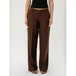 Chinohose ITS MAY "ITS MAY Trouser Low", Damen, Gr. L, Normalgr&ouml;&szlig;en, braun, Obermaterial: 89% Polyester, 11% Elasthan, Hosen Chinohose