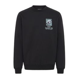 !Solid Longpullover SOLID "Sweater SDSWinston", Herren, Gr. L, schwarz (true schwarz), Obermaterial: 100% Baumwolle CO., Pullover Longpullover