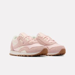 Sneaker Reebok CLASSIC "CL NYLON", M&auml;dchen, Gr. 37, purepink, chalk, gum, Leder, Synthetik, Textil, Schuhe Sneaker