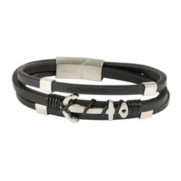 Adelia&acute;s Edelstahlarmband ADELIA&acute;S "Unisex Armband aus Edelstahl" Gr. 17, schwarz silber, Armb&auml;nder, Herren, 17, Edelstahl, Edelstahlarmband