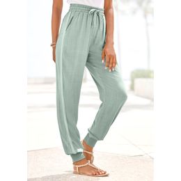 Schlupfhose Vivance, Damen, Gr. 34, N-Gr, gr&uuml;n (mint), Web, Obermaterial: 55% Leinen, 45% Viskose, unifarben, figurumspielend lang, Hosen Schlupfhose, aus leicht strukturierter Webware, leichte Sommerhose, casual