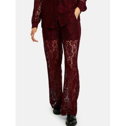 Chinohose LIBERT&Eacute; ESSENTIEL "Libert&eacute; Essentiel Trouser LACY", Damen, Gr. S, Normalgr&ouml;&szlig;en, bordeaux lace, Obermaterial: 92% Polyester, 8% Elasthan, Hosen Chinohose