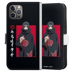 DeinDesign iPhone 12 Pro Handy Klapph&uuml;lle Handyh&uuml;lle aus Kunst Leder wei&szlig; Flip Case Official Licensed Product Itachi Uchiha Naruto Shippuden Sideflip mit Lasche