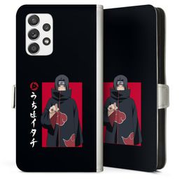 DeinDesign Galaxy A52s 5G Handy Klapph&uuml;lle Handyh&uuml;lle aus Kunst Leder wei&szlig; Flip Case Official Licensed Product Itachi Uchiha Naruto Shippuden Sideflip mit Lasche