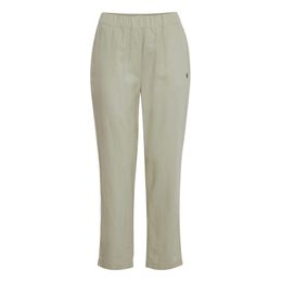 Leinenhose oxmo "Leinenhose OXAlfa", Damen, Gr. 40, N-Gr, gr&uuml;n (seagrass), Obermaterial: 55% Leinen LI. 45% Viskose CV., Hosen