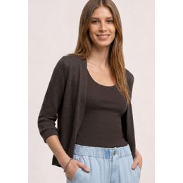 Cardigan Street One, Damen, Gr. 40, espresso braun, Stoff, 50% Polyester, 38% Baumwolle, 12% Viskose, unifarben, normal normal, ohne Ausschnitt, B&uuml;ndchen, Strickjacken, in Unifarbe