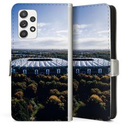 DeinDesign Galaxy A52s 5G Handy Klapph&uuml;lle Handyh&uuml;lle aus Kunst Leder wei&szlig; Flip Case Hsv Hamburger Sv Stadium Sideflip mit Lasche