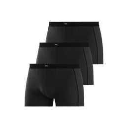 H.I.S. Boxer H.I.S "Boxershorts f&uuml;r Herren", Herren, Gr. 3 (XS), 3 Stk., schwarz, Jersey, Obermaterial: 95% Baumwolle, 5% Elasthan, unifarben, k&ouml;rpernah, Unterhosen, mit schmalen Piping an den Seiten