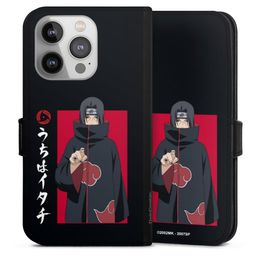DeinDesign iPhone 14 Pro Handy Klapph&uuml;lle Handyh&uuml;lle aus Kunst Leder schwarz Flip Case Official Licensed Product Itachi Uchiha Naruto Shippuden Sideflip mit 