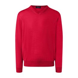 Strickpullover Maerz Muenchen "Maerz Muenchen 490400 Strickpullover Herren Bekleidung", Herren, Gr. 48, rot, 100% Wolle, V-Ausschnitt, Pullover Strickpullover