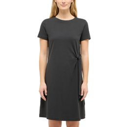 Midikleid Mustang "Damen Style Selena", Damen, Gr. L, schwarz, Jersey, 100% Baumwolle, regular fit, Rundhals, Kleider Midikleid