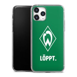 DeinDesign iPhone 11 Pro Handy Slim Case Silikon Handyh&uuml;lle transparent H&uuml;lle extra d&uuml;nn Official Licensed Product Statement Sv Werder Bremen Silikon Slim Case