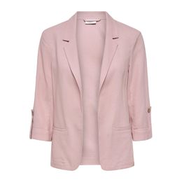 Kurzblazer Only "ONLGOA 3/4 UNLINE LINEN BL BLAZER CC TLR", Damen, Gr. 36, burnished lila, Web, Obermaterial: 70% Viskose, 30% Leinen, unifarben, loose fit normal, V-Ausschnitt, Blazer Kurzblazer, mit Leinen
